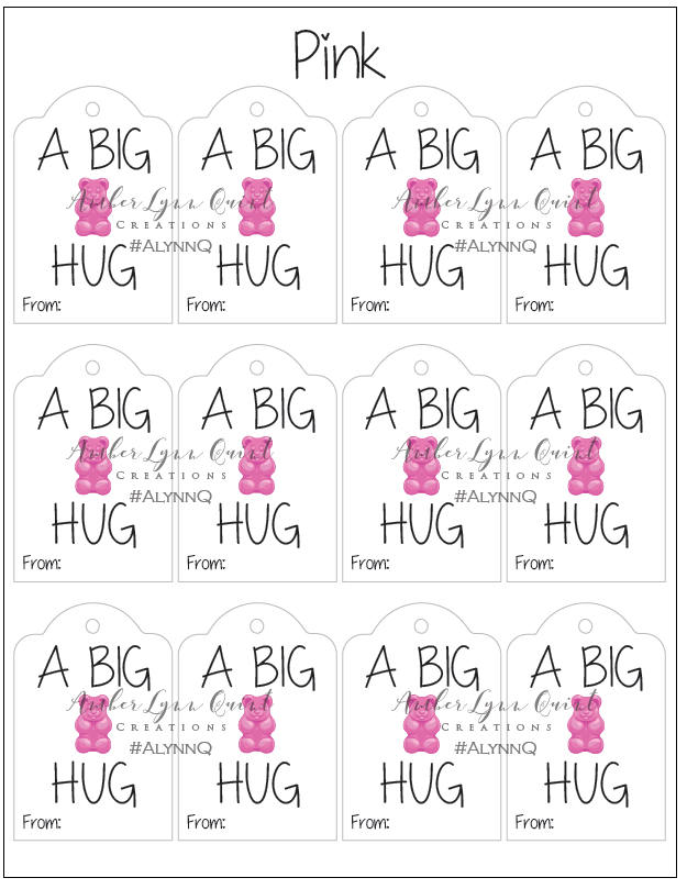 A Big Bear Hug Tag PINK Valentines Day Birthday Favor Baby Shower ...