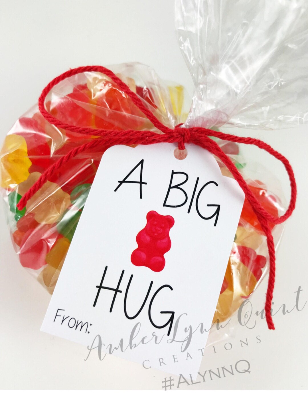 A Big Bear Hug Tag RED Valentines Day Birthday Favor Baby Shower Gender ...