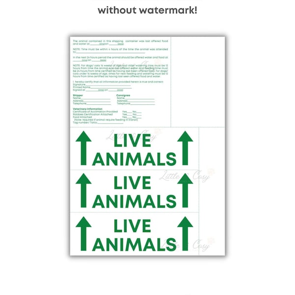 Animal Shipping Stickers - Etsy