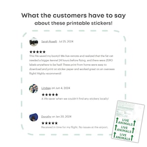 IATA Pet Stickers / IATA Required Pet Stickers / Airline Cargo Crate ...