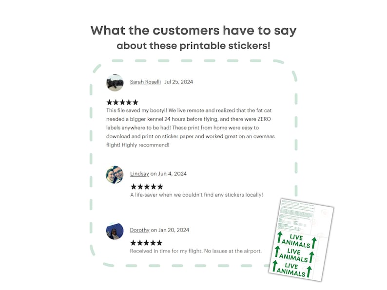 IATA Pet Stickers / IATA Required Pet Stickers / Airline Cargo Crate ...