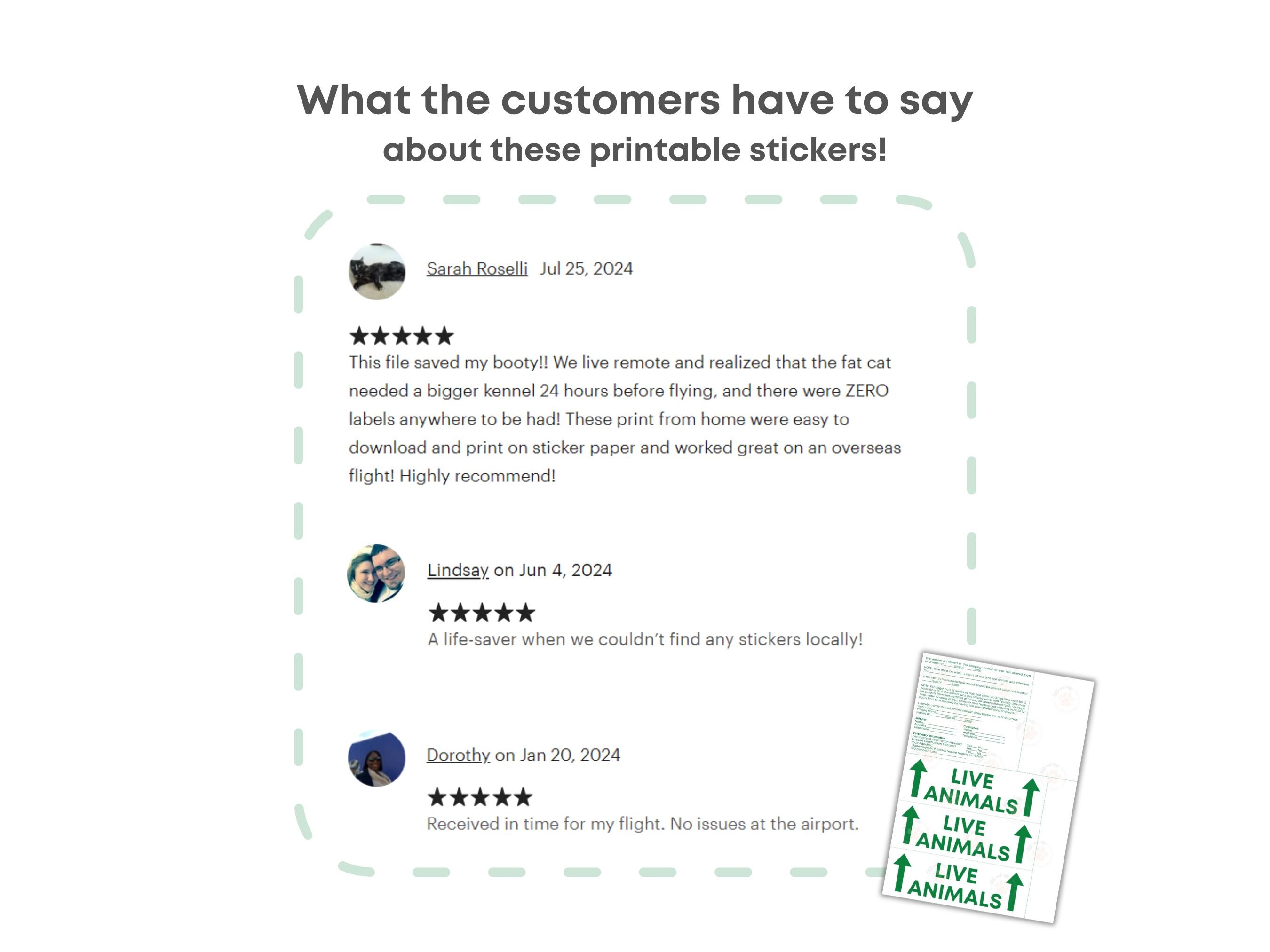 IATA Pet Stickers / IATA Required Pet Stickers / Airline Cargo Crate ...