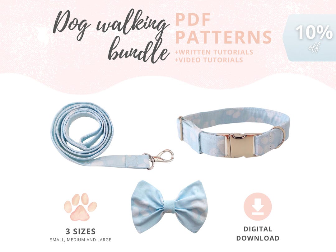 PDF Sewing Tutorials and Patterns of Dog Accessories: Pet Collar, Leash ...