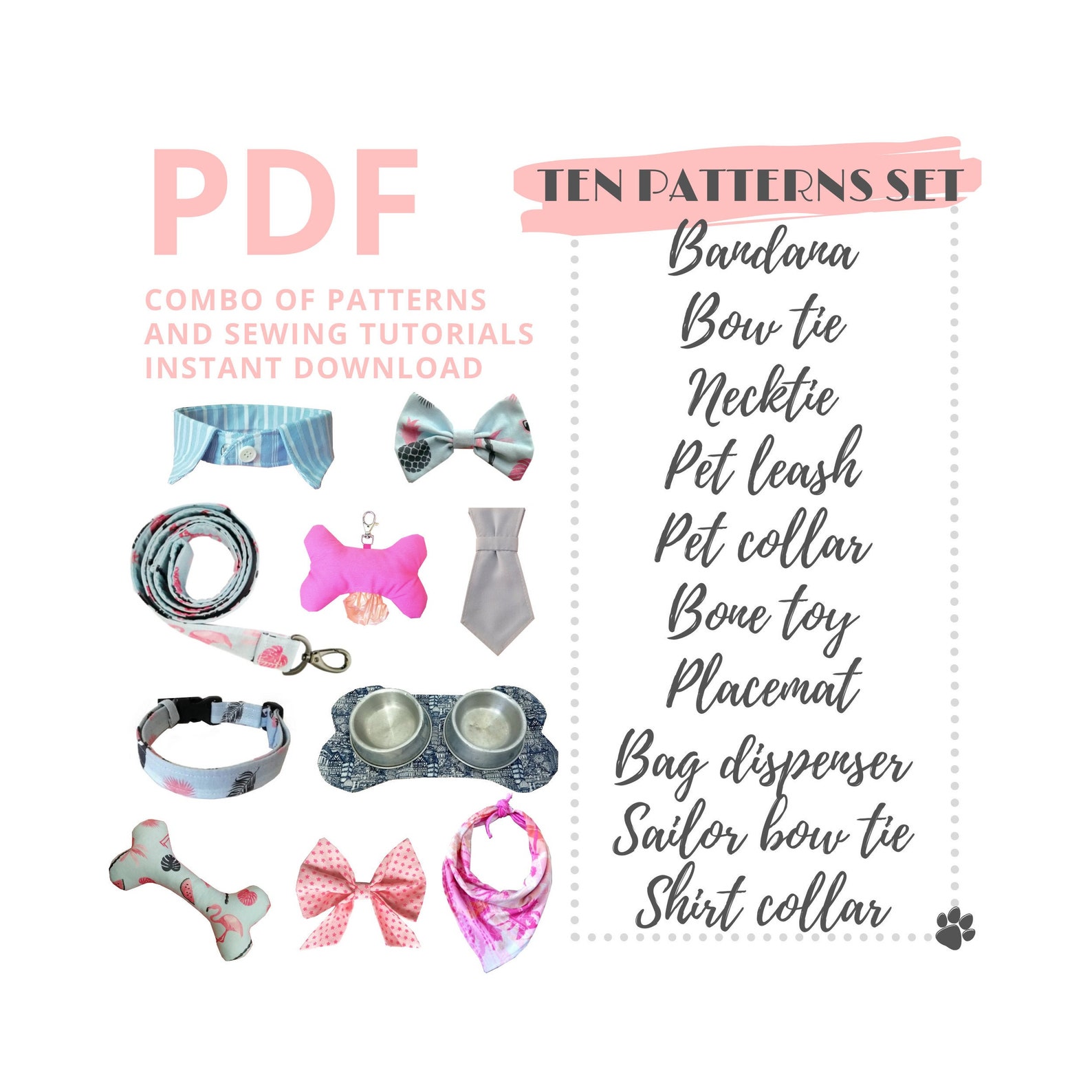 10 Sewing Tutorials and Patterns of dog accessories: pet | Etsy