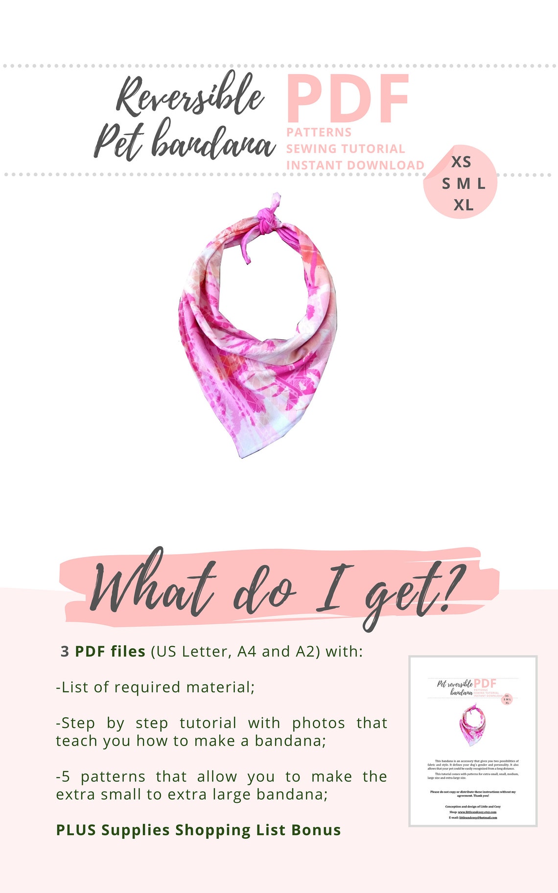 Dog Bandana Pattern PDF and Bowtie Pattern / Beginner Dog - Etsy