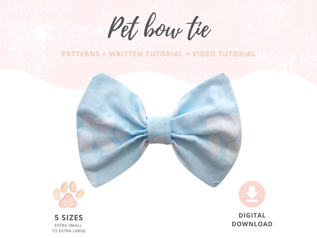 Pet Bow Tie Tutorial and PATTERNS | Dog Bow - Extra-small, Small and ...