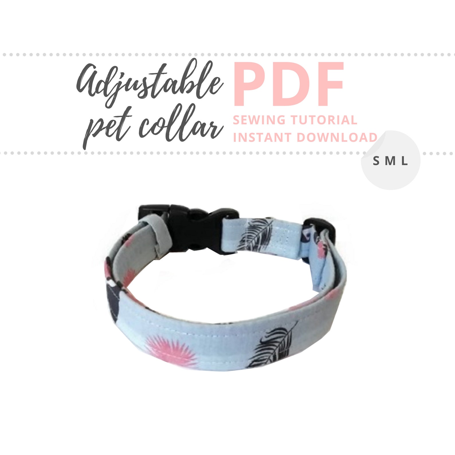 Dog Collar Pattern / Pet Collar DIY / Cat Collar Patterns / - Etsy