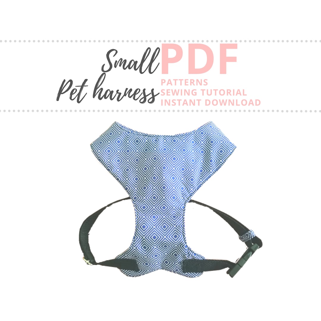 Dog Harness PDF Sewing Pattern - Small Size / Adjustable Fabric Harness ...