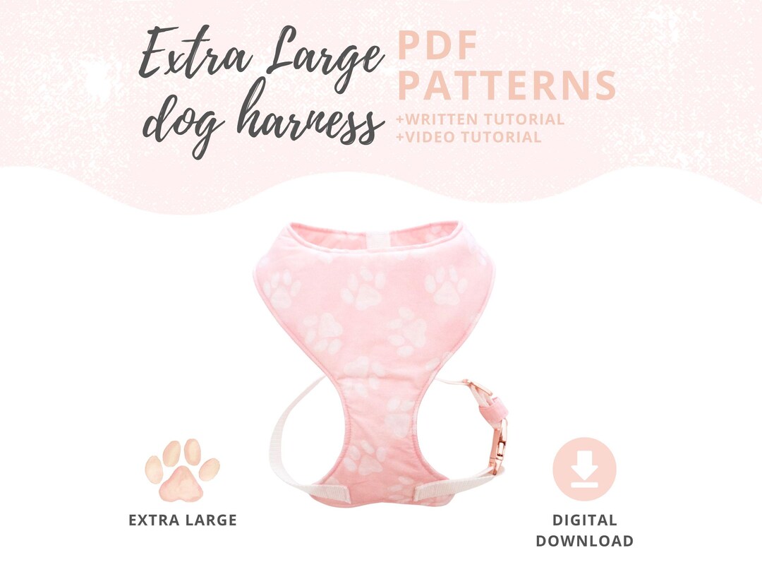 Dog Harness Pattern | PDF Sewing Pattern - Extra Large Size | XL ...