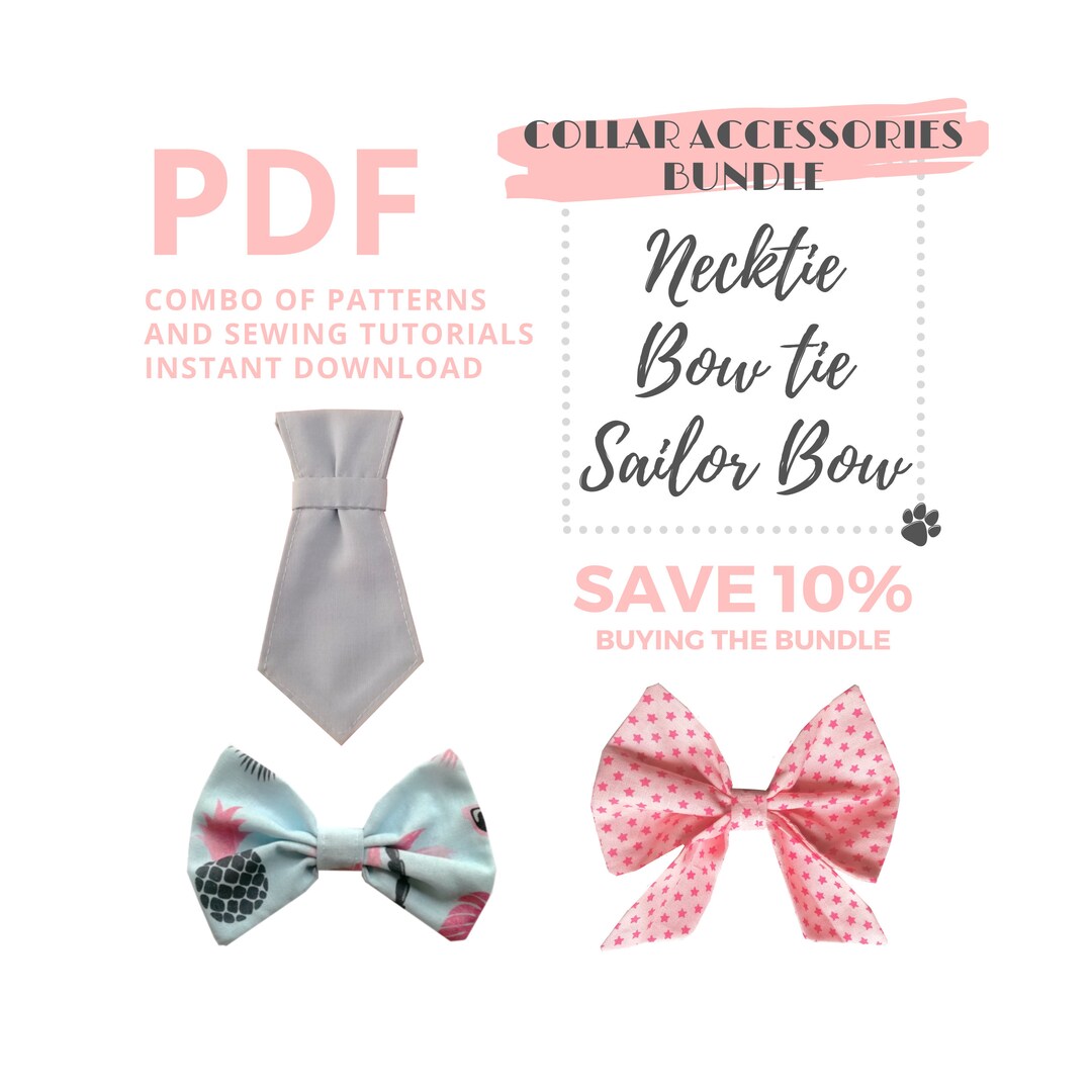 Dog Bow Tie, Sailor Bow and Dog Neck Tie Pattern / Dog Accessories ...