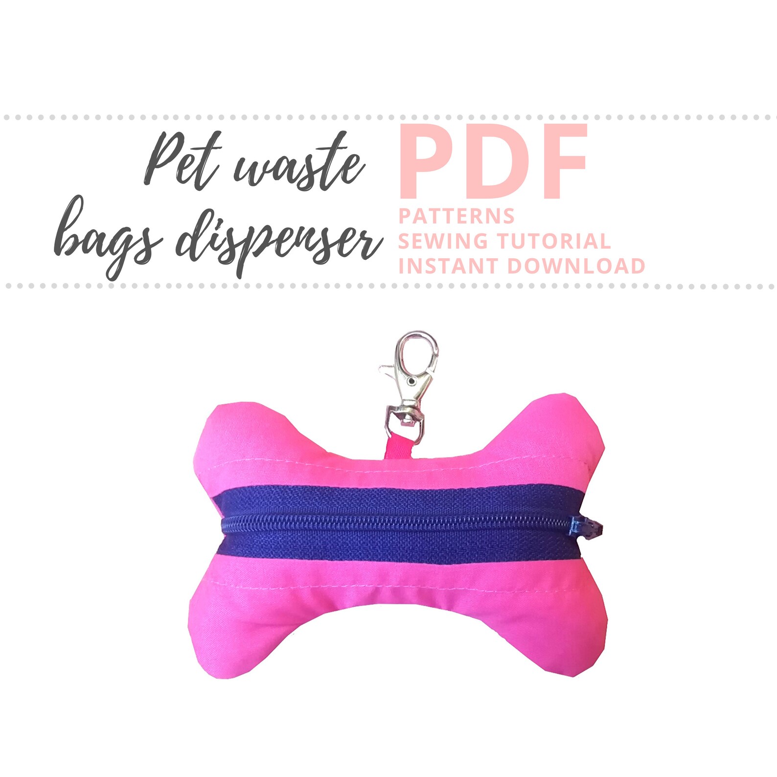 Dog waste bag dispenser Sew Tutorial and Pattern/ Pet poop bag | Etsy