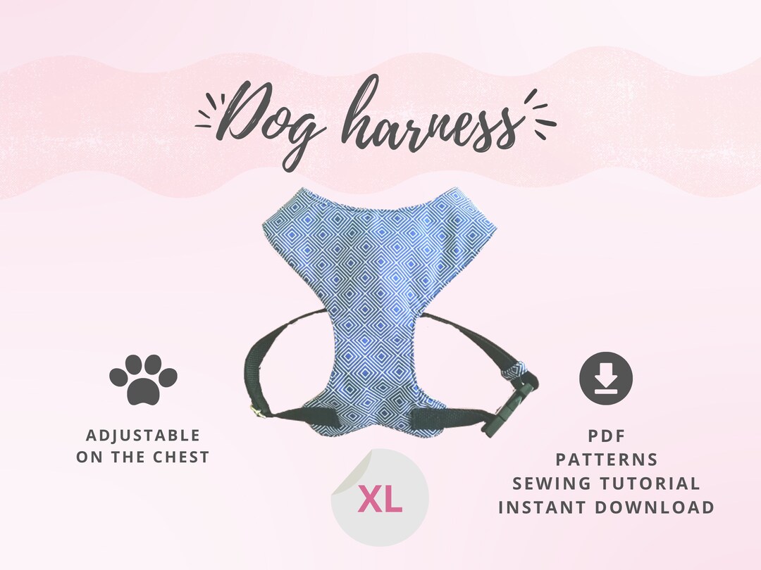 Dog Harness Pattern / PDF Sewing Pattern Extra Large Size / XL ...