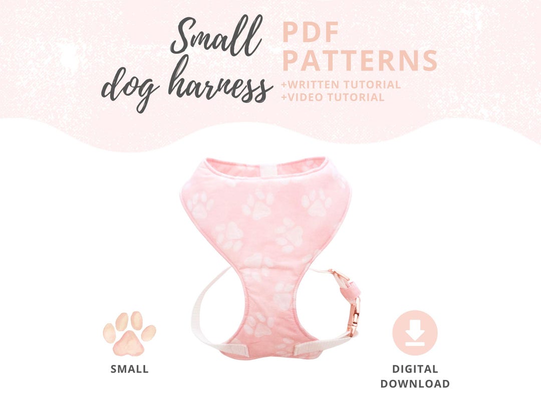 Dog Harness PDF Sewing Pattern - Small Size | Adjustable Fabric Harness ...