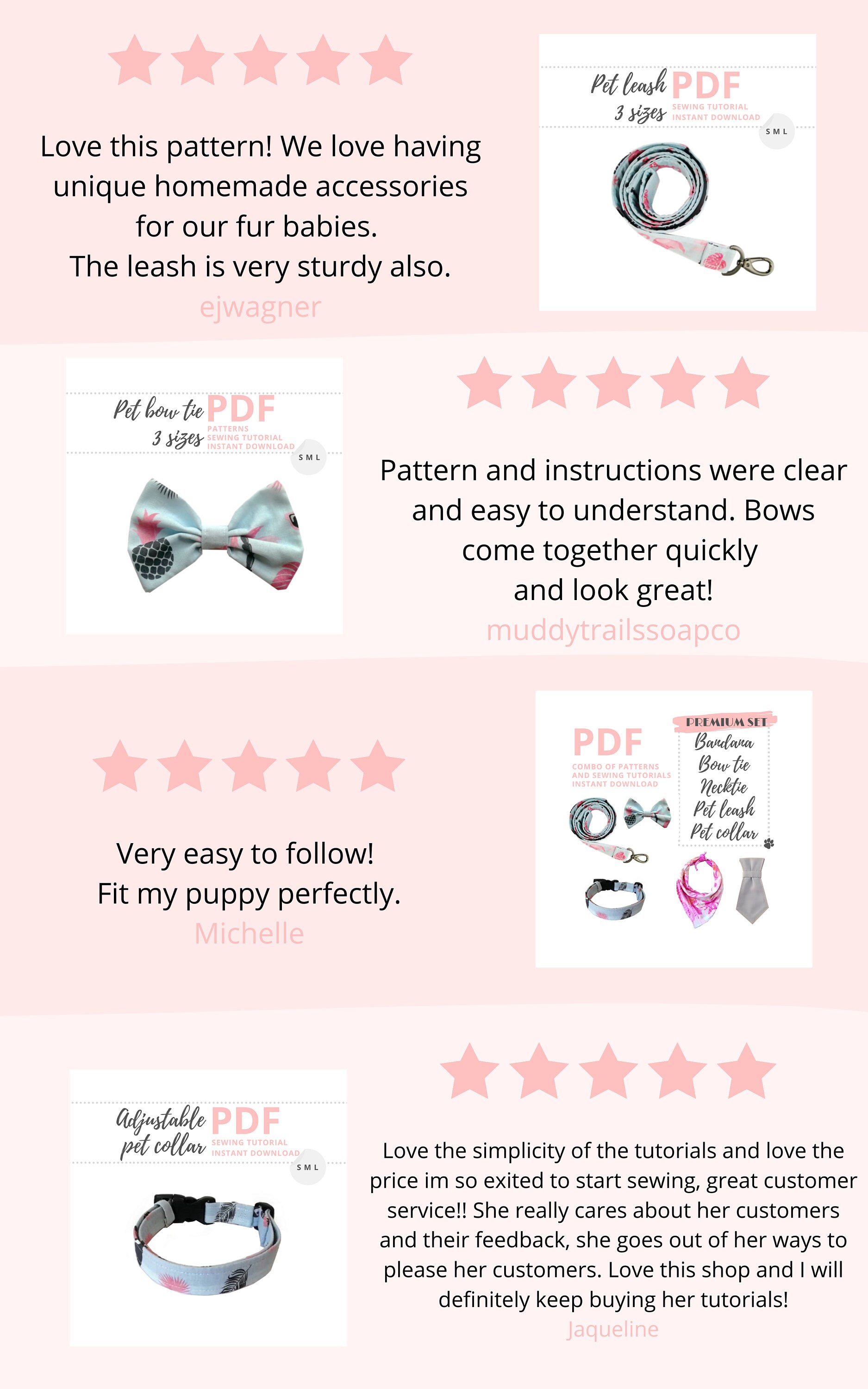 Pet Neck Tie and Bow Instructions / Dog Collar Accessories - Etsy