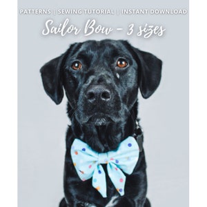 Dog Bowtie Pattern and Sailor Bow Pattern / 2 Bow Collar Accessories ...