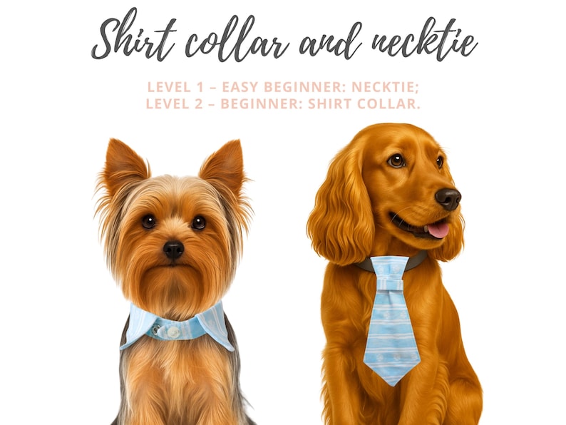 Dog Shirt Collar Pattern and Dog Necktie Sewing Pattern | How to Make ...