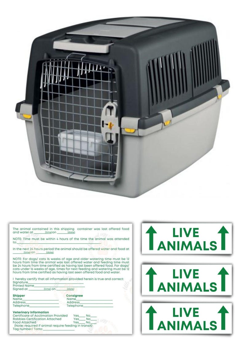 IATA Pet Stickers / IATA Required Pet Stickers / Airline Cargo Crate ...