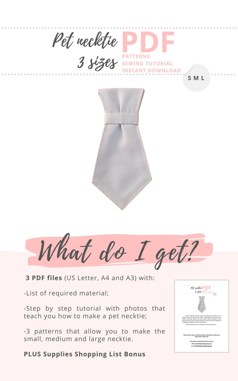 Pet Necktie Tutorial and Patterns / Dog Neck Tie for Wedding / - Etsy