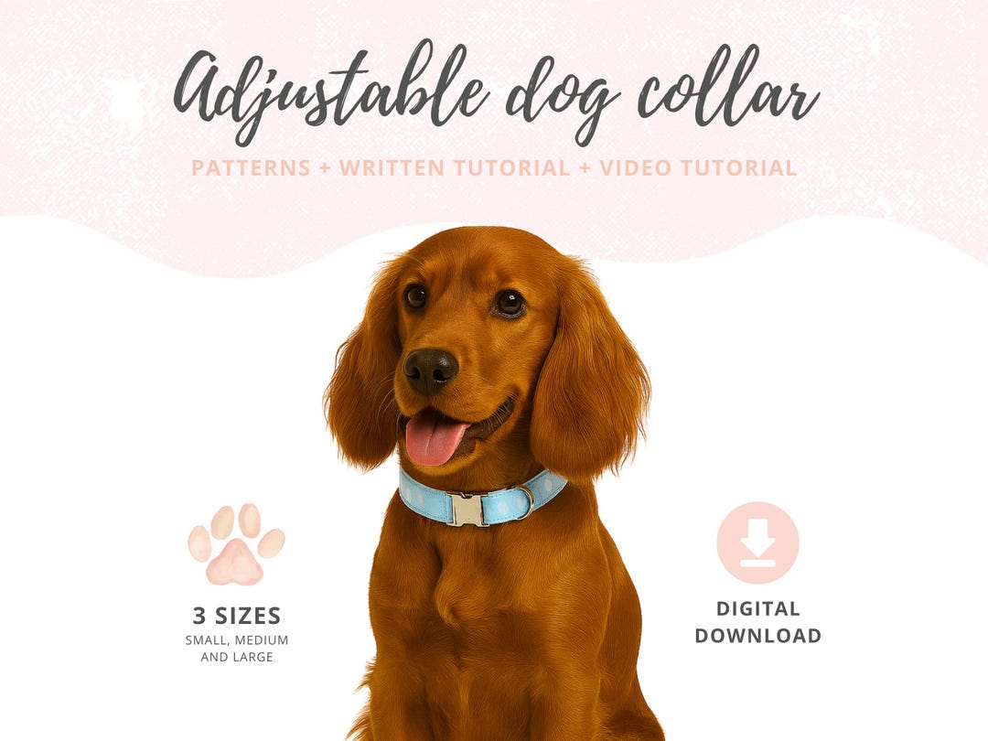 Dog Collar Pattern and Video Tutorial | Dog Collar Sewing Pattern Dog ...