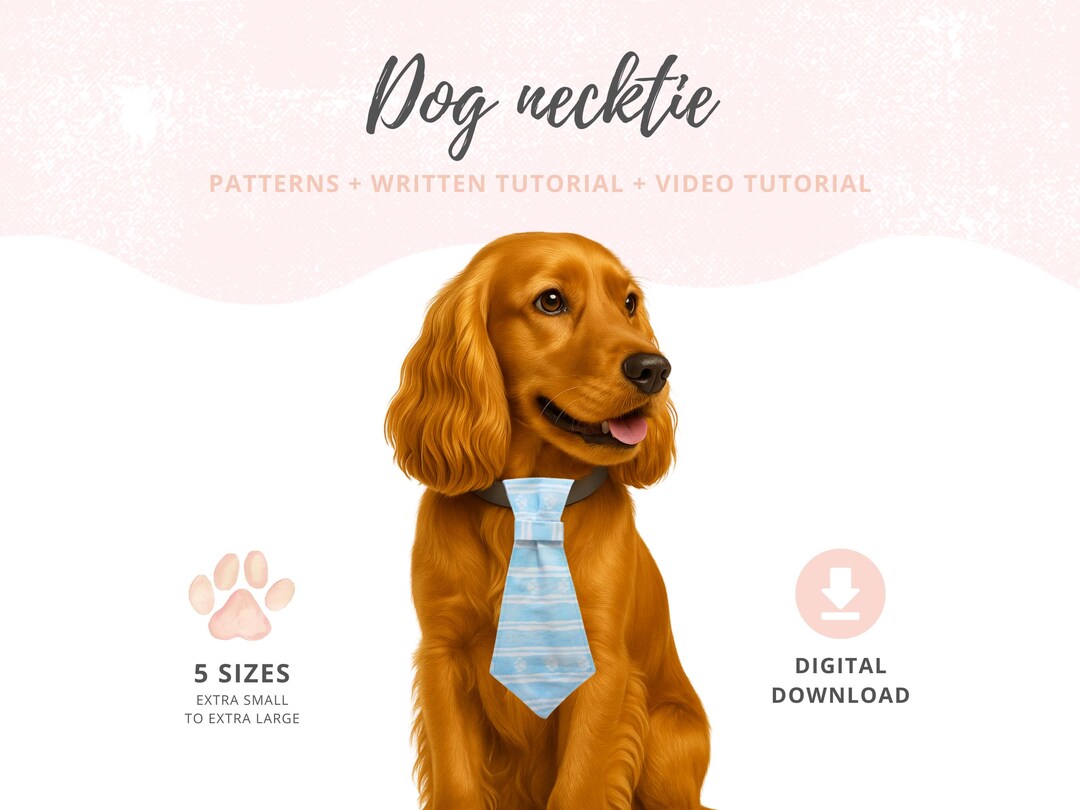 Necktie Sewing Pattern for Dogs | Over the Collar Dog Necktie Template ...