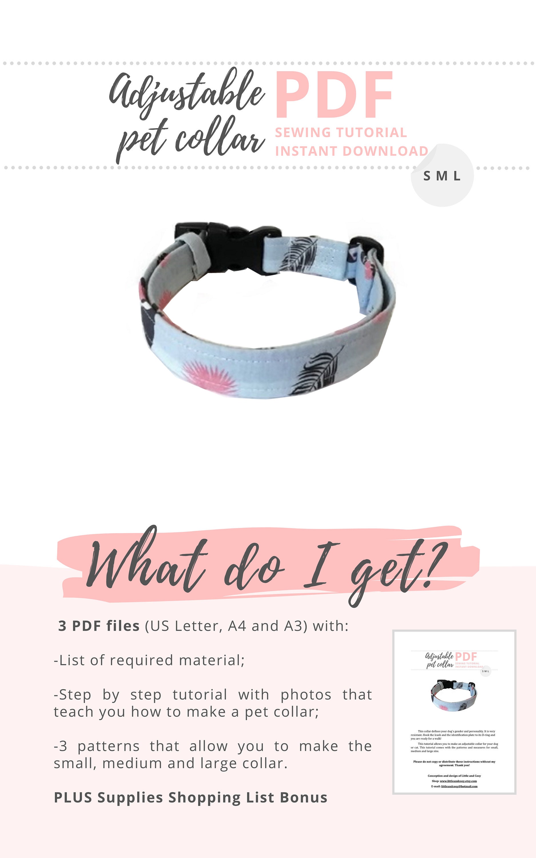Dog Bow Tie Pattern Dog Collar and Leash Sewing Pattern / - Etsy