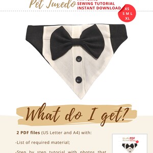 Dog Tuxedo PDF Pattern, DIY Dog Wedding Outfit, Dog Tux Sewing Tutorial ...
