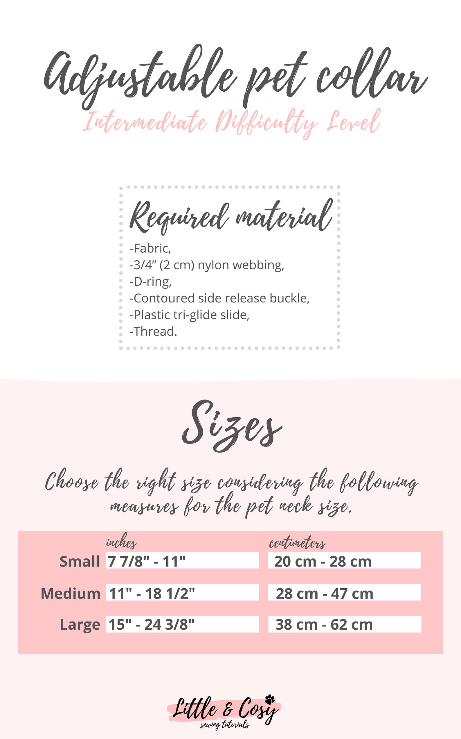 Dog Collar Pattern / Pet Collar DIY / Cat Collar Patterns / - Etsy