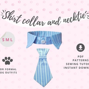 Dog Shirt Collar Pattern and Dog Neck Tie Sewing Pattern/ How to Make ...