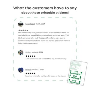 Live Animals Printable Stickers / Live Animals Stickers for Airline ...