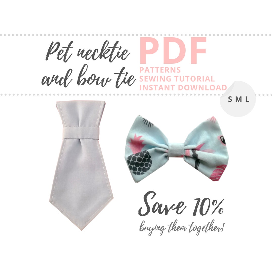 Dog Bow Tie and Neck Tie Pattern / Dog Bowtie Patterns / Dog Tie ...