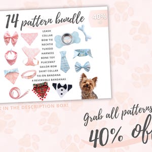Pet Necktie Tutorial and Patterns | Dog Neck Tie for Wedding | XS, S, M ...