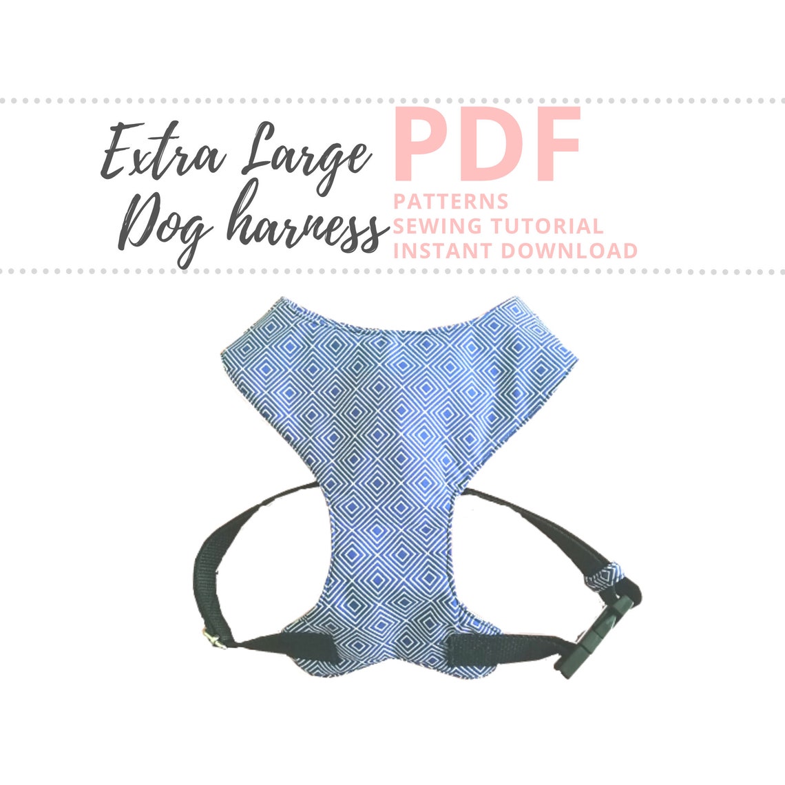 Dog harness pattern / PDF sewing pattern Extra Large size / | Etsy