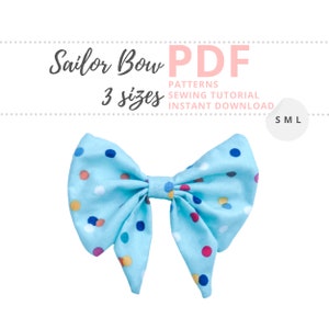 Sailor Bow for Pet Collar Tutorial and Patterns / Small, Medium, Large ...