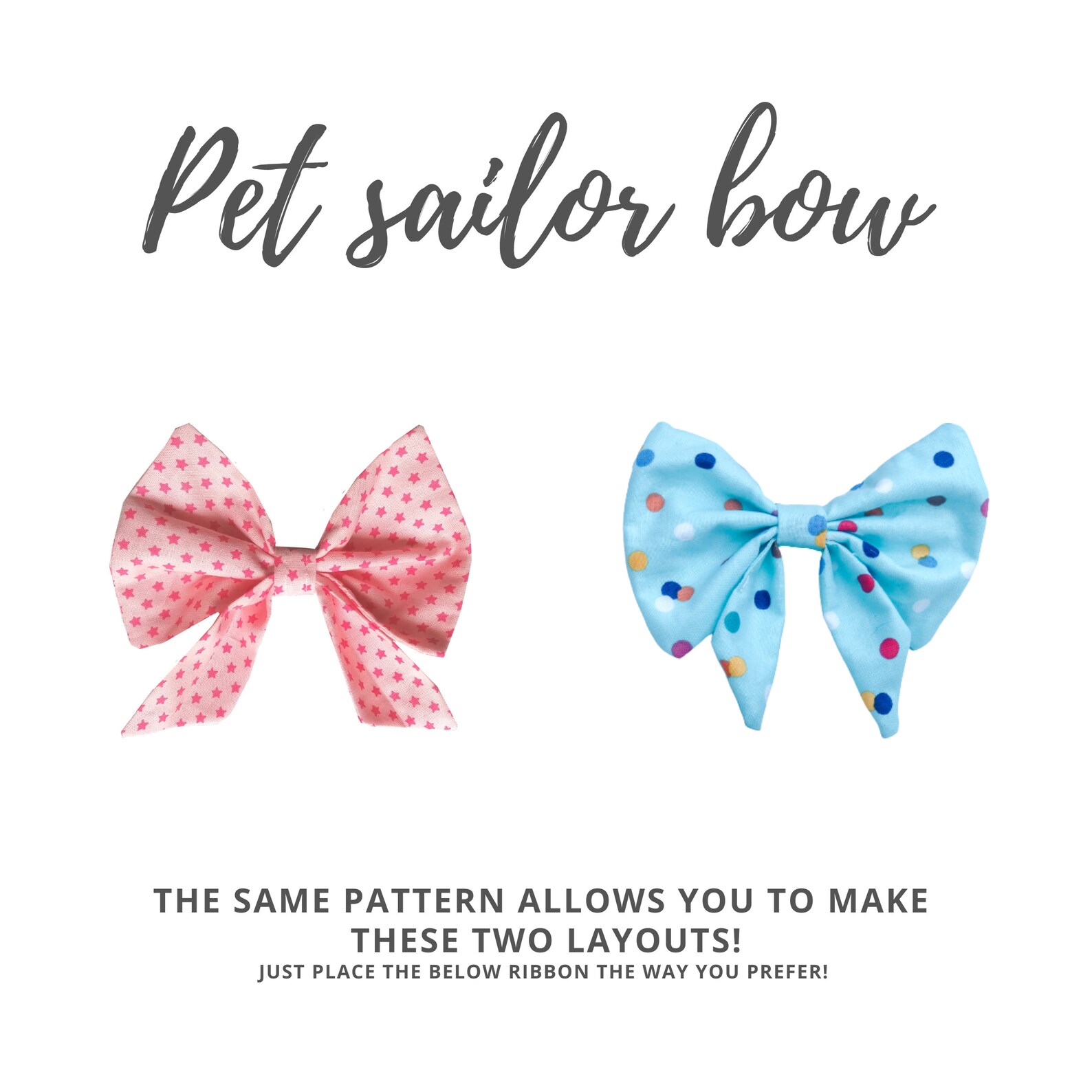 Dog Bowtie Pattern and Sailor Bow Pattern / 2 Bow Collar - Etsy