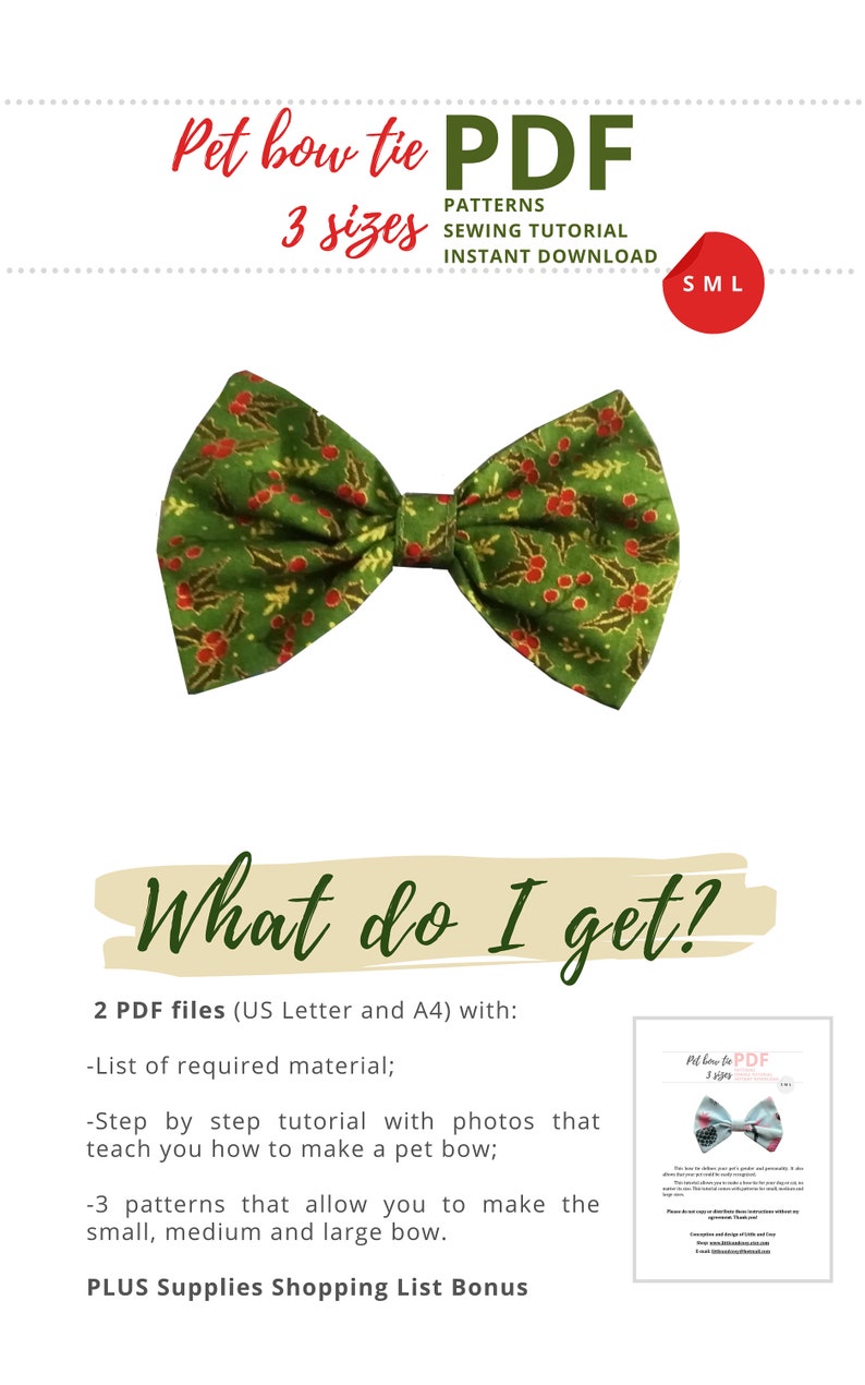 Dog Bow Tie Pattern and Tutorial / Dog Collar Wedding - Etsy