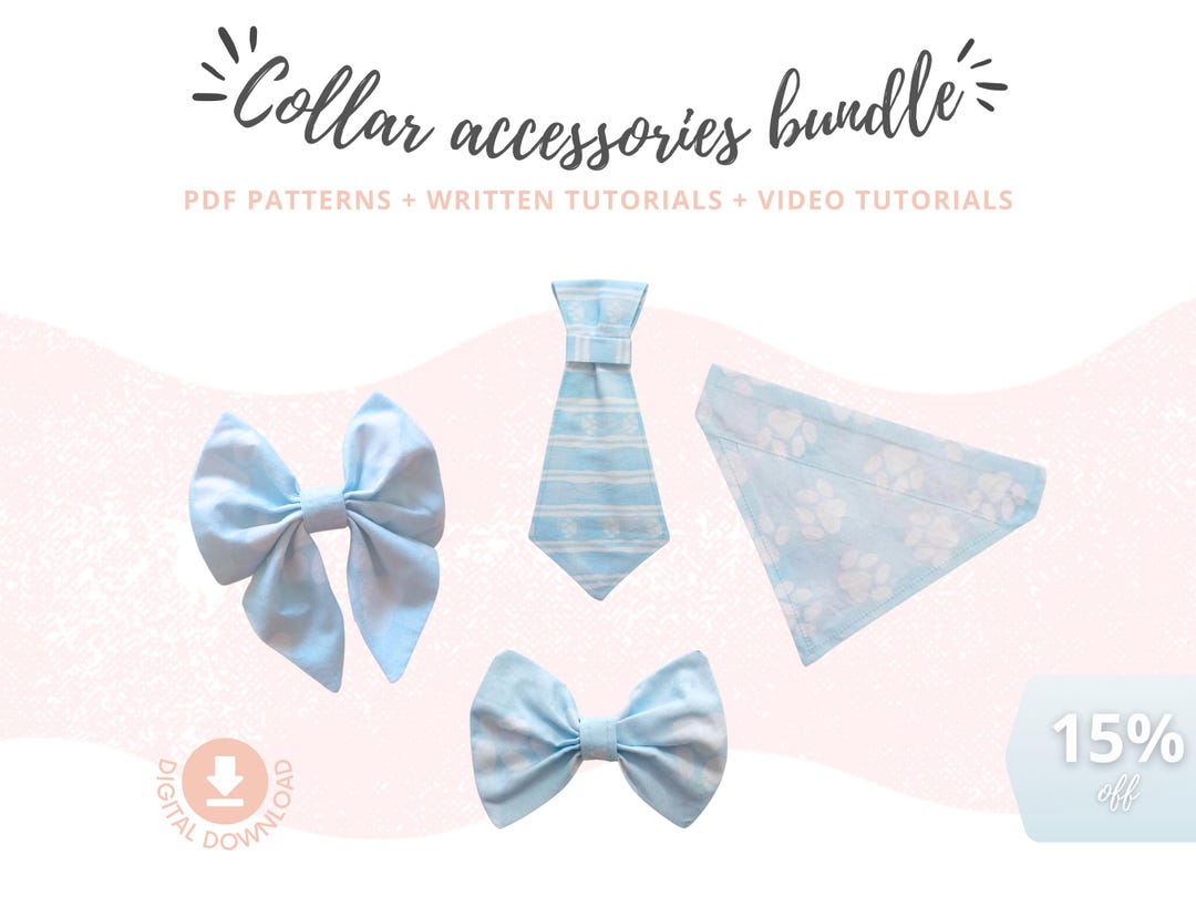 Dog bow, sailor bow, necktie and dog bandana pattern | Into collar Dog ...