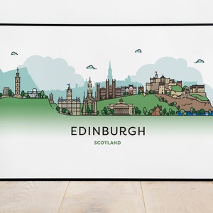 Edinburgh City Skyline Wall Art Giclée Print or Framed Print - Etsy