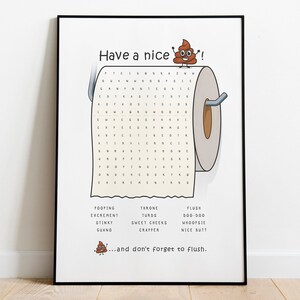 Funny Bathroom Word Search Poop Emoji Art Giclée Print or - Etsy Australia