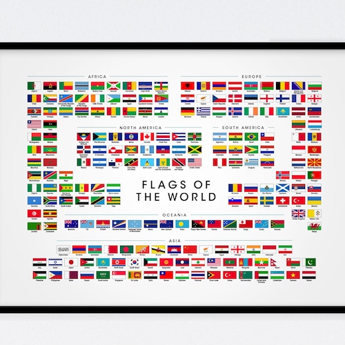 Flags of the World Art Print Educational Wall Art Classroom - Etsy