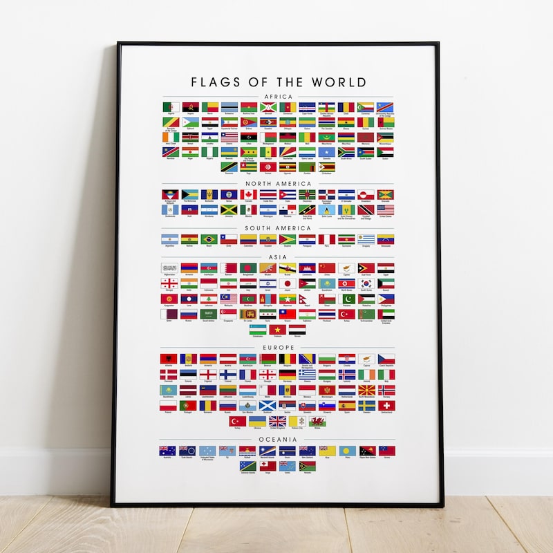 World Map Flag Art - Etsy UK