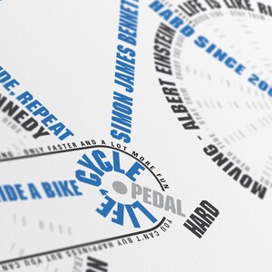 Cycling Word Art Gift, Personalized Art for Cyclist - Giclée Print ...