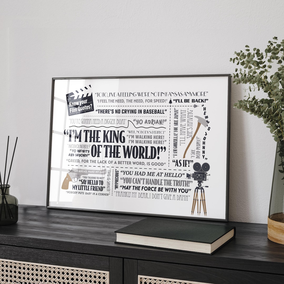 Famous Movie Quotes Art: Print, Frame, Canvas or Digital File - Etsy