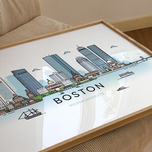 Boston Massachusetts City Art - Shipped Giclée Print or Framed Print - Etsy