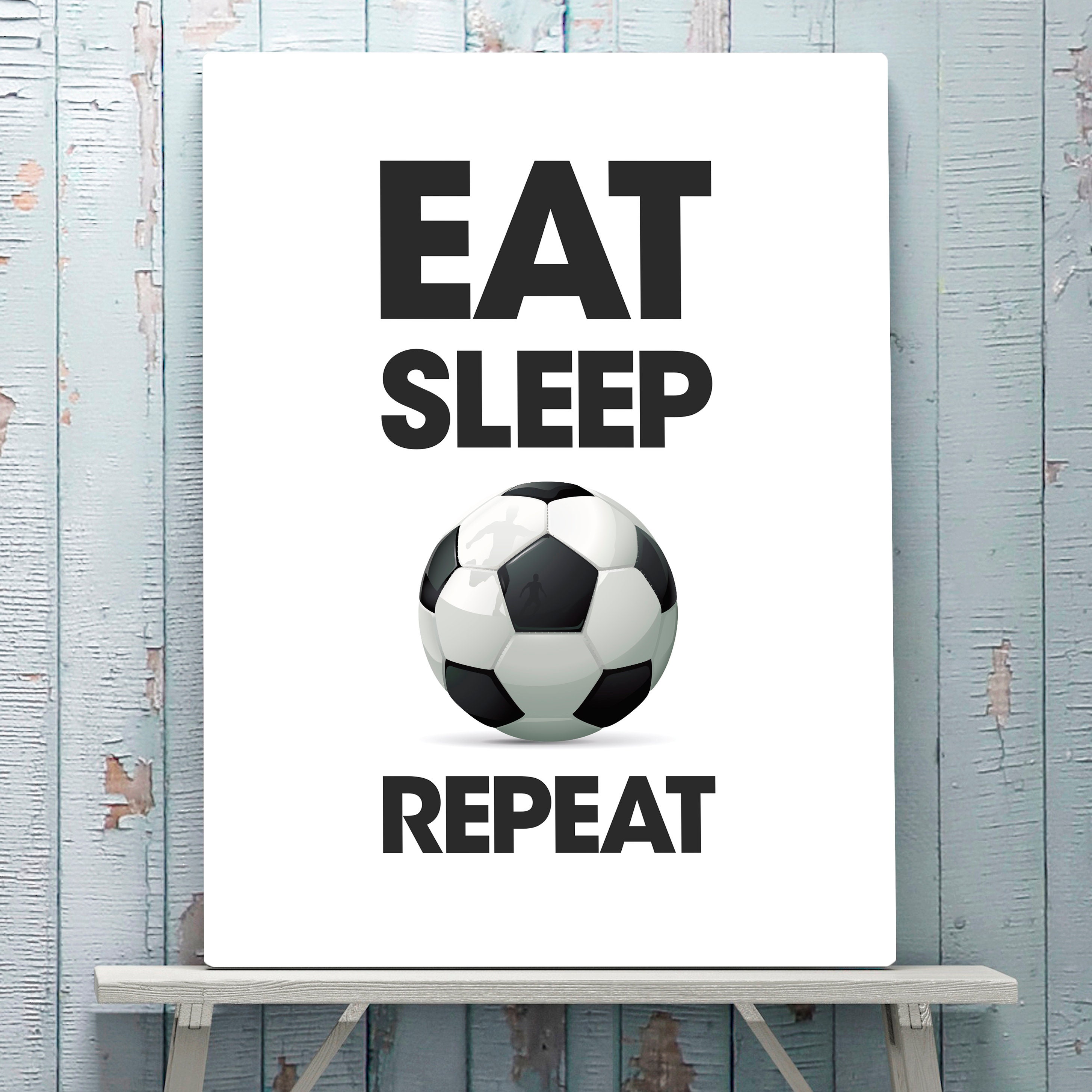 Eat Sleep Football Repeat Soccer Printable Football Wall Art - Etsy UK