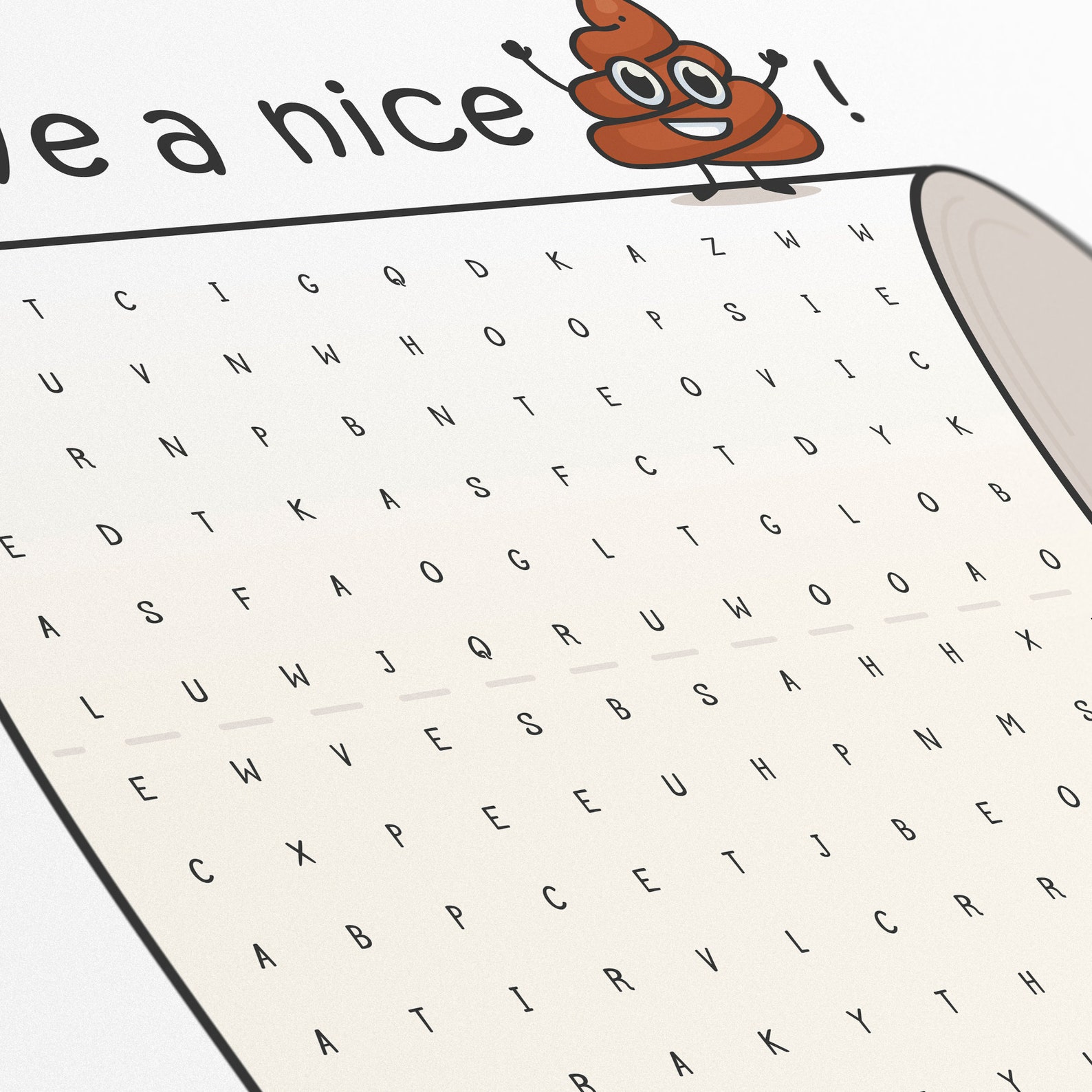 Funny Bathroom Word Search Poop Emoji Toilet Decor Shipped - Etsy UK