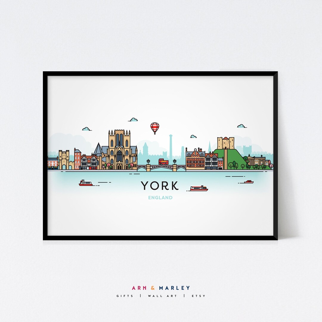 York UK Skyline York City Poster York England Art Print - Etsy UK
