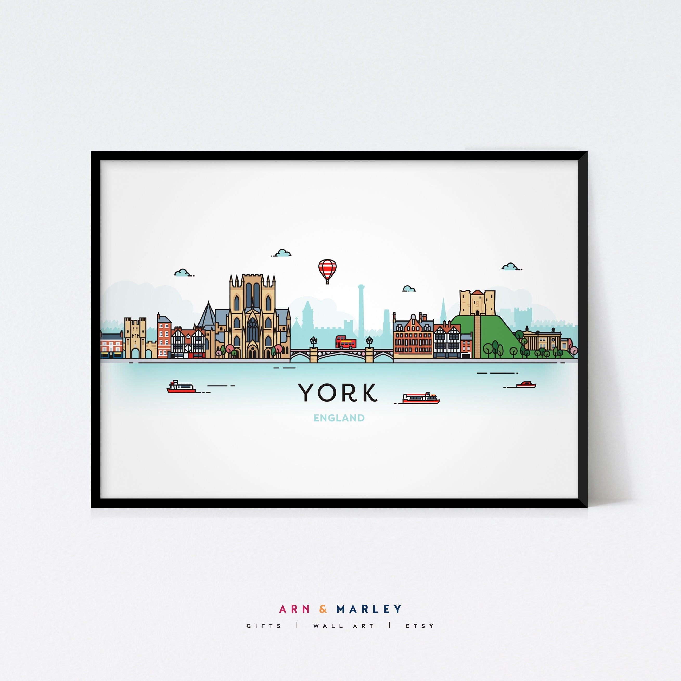York UK Skyline York City Poster York England Art Print - Etsy UK