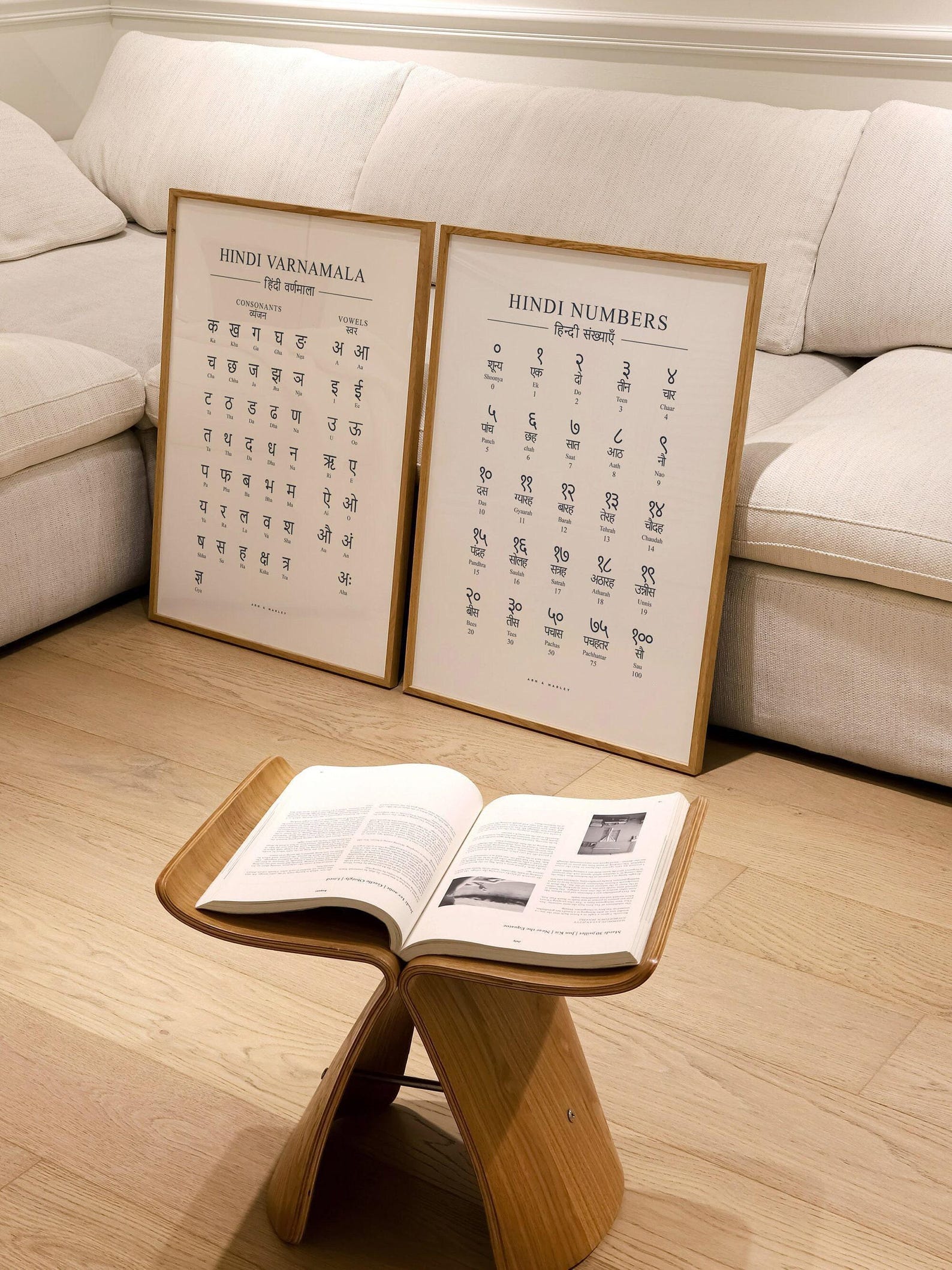 Hindi Numerals Educational Art, Hindu Numbers: Print, Frame, Canvas or ...