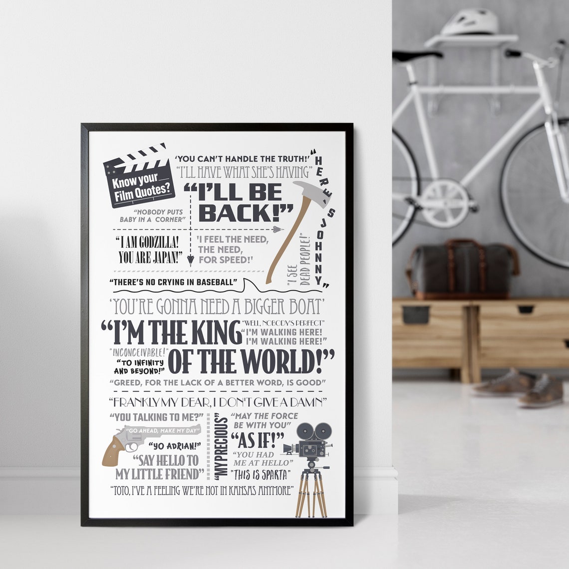 Famous Movie Quotes Iconic Movie Lines Wall Art Shipped - Etsy