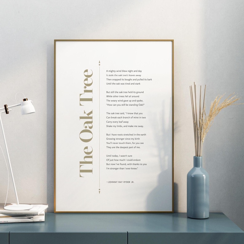 The Oak Tree Poem, Johnny Ray Ryder Jr. : Print, Frame, Canvas or ...